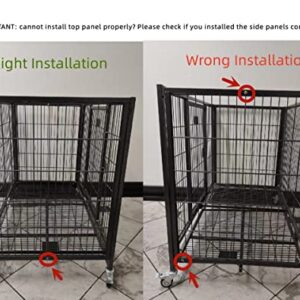 Homey Pet 37 inch Heavy Duty Dog Crate, Extra Strong Dog Cage for Medium Dog, Indoor High Anxiety Double Door Dog Crate on Wheels with Removable Tray