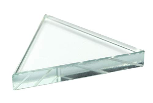 Triangular Equilateral Refraction Prism, 3" (75mm) Sides, 0.35" (9mm) Thick - High Quality Flint Glass - Excellent for Physics Experiments & Photography - Eisco Labs