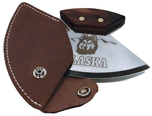 Genuine Leather Ulu Knife Quality Sheath Dark - For 6" Knife