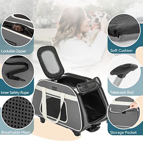 Petsfit Pet Carrier with Removable Wheels