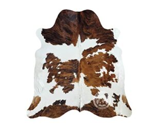 genuine tricolor cowhide rug 6 x 6-7 ft. 180 x 220 cm