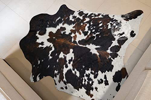 Genuine Brindle Tricolor Cowhide Rug XL 6 x 7-8 ft. 180 x 240 cm