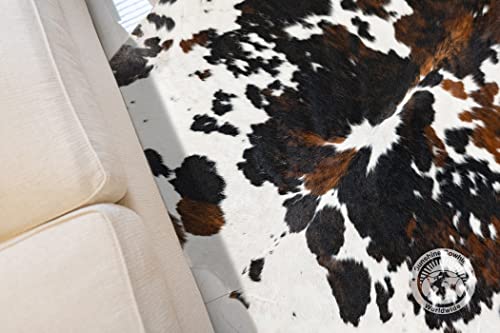 Genuine Brindle Tricolor Cowhide Rug XL 6 x 7-8 ft. 180 x 240 cm