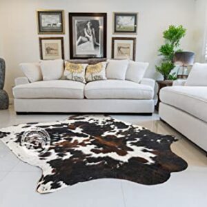 Genuine Brindle Tricolor Cowhide Rug XL 6 x 7-8 ft. 180 x 240 cm