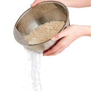 Helen's Asian Kitchen Rice Washing Bowl, 3-Quart, Stainless Steel