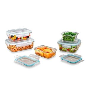 Gourmet Home Products 10 Pc Glass Food Storage Container Set with Locking Lids