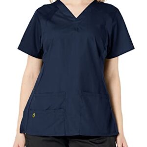 WonderWink Womens Origins Lima Plus Size Women's Top Medical Scrubs Shirt, Navy, XX-Large US