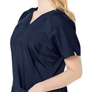 WonderWink Womens Origins Lima Plus Size Women's Top Medical Scrubs Shirt, Navy, XX-Large US