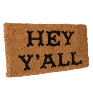 creative co-op "hey y'all natural coir doormat