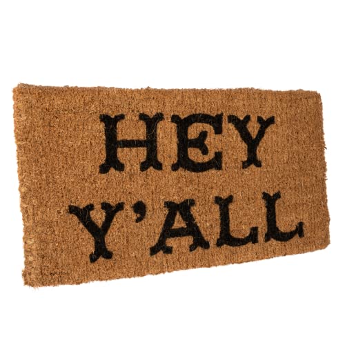 Creative Co-Op "Hey Y'all Natural Coir Doormat