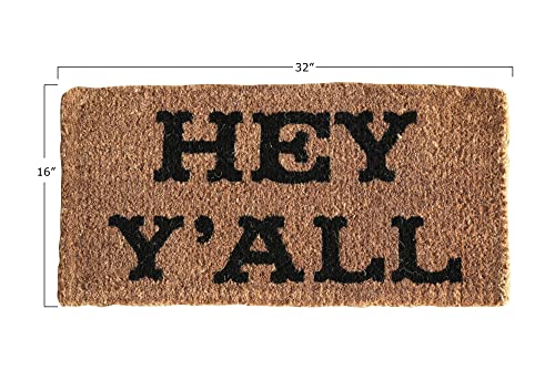 Creative Co-Op "Hey Y'all Natural Coir Doormat