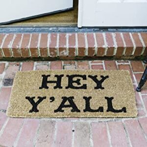 Creative Co-Op "Hey Y'all Natural Coir Doormat