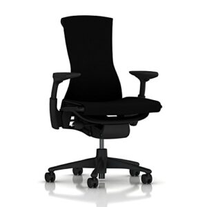 herman miller embody ergonomic office chair | fully adjustable arms and carpet casters | black rhythm