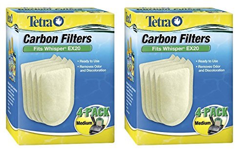 Tetra Whisper EX Carbon Filter Replacement Cartridge Medium. FIts EX20 ( 2x4Pk) (packaging may vary)