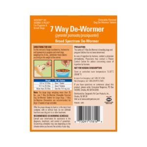 SENTRY HC WORM X PLUS 7 Way De-Wormer (pyrantel pamoate/ praziquantel), for Puppies and Small Dogs, 6-25 lbs, Chewable, 6 Count