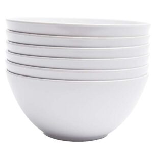 yinshine melamine cereal bowls - 28oz white dinnerware soup bowls set, pack of 6