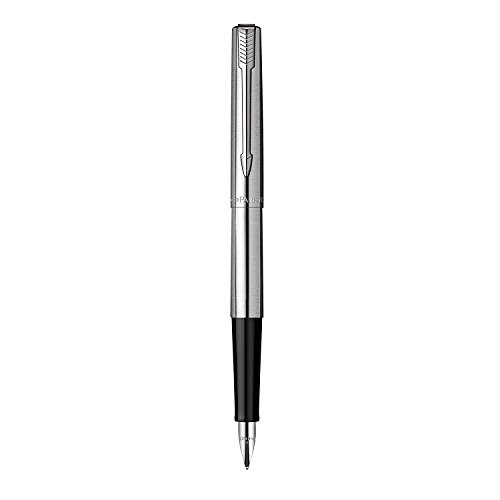 Parker Jotter Chrome Fountain Pen, Medium Nib, Blue Ink