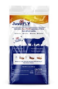 justifly champion usa feedthrough cattle fly control, single | non-toxic larvicide. controls all four fly species that affect cattle. over 50 million head treated