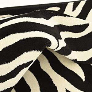 Unique Loom Wildlife Collection Animal Inspired with Zebra Design Area Rug, 5 x 8 ft, Black/Ivory