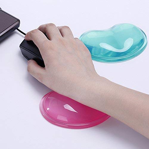 LetGoShop Silicone Gel Wrist Rest Heart-Shaped Translucence Ergonomic Mouse Pad Cool Hand Pillow Effectively Wrist Fatigue(Green)