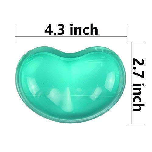 LetGoShop Silicone Gel Wrist Rest Heart-Shaped Translucence Ergonomic Mouse Pad Cool Hand Pillow Effectively Wrist Fatigue(Green)