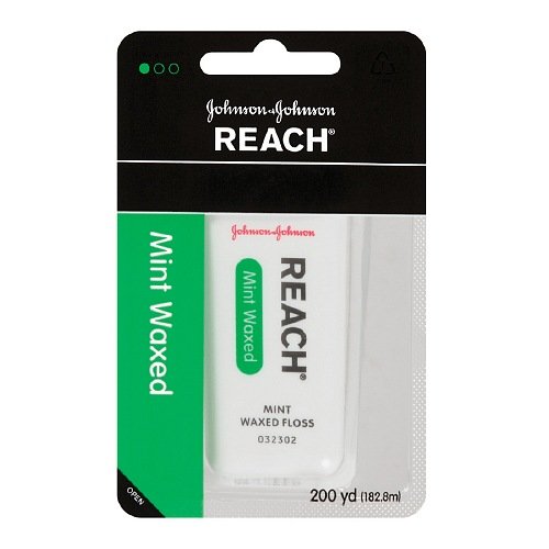 Reach Dental Floss, Waxed, Mint, 200 Yard (Pack of 2)