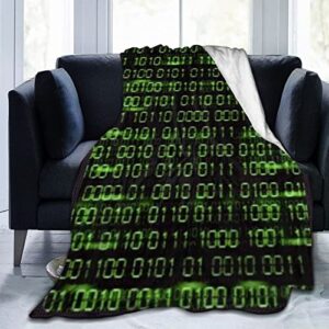 binary code Plush Throw Blanket Travel Blanket 58" x 80" (Large)