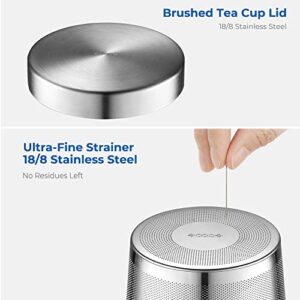 Ecooe 16.9 Oz Borosilicate Glass Tea Mug Cup Tea Glasses with Stainless Steel Infuser & Lid, Loose Leaf Glass Tea Cup Teacup 500mL