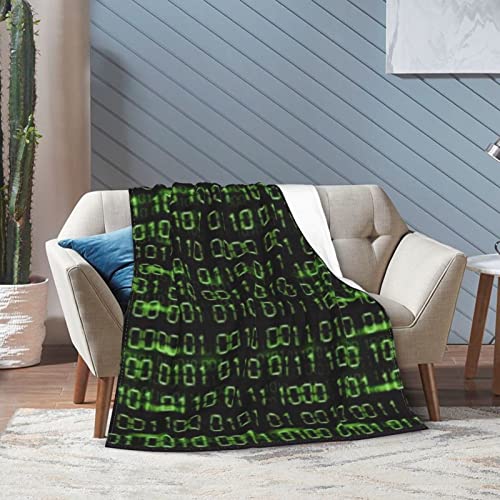 binary code Plush Throw Blanket Travel Blanket 58" x 80" (Large)