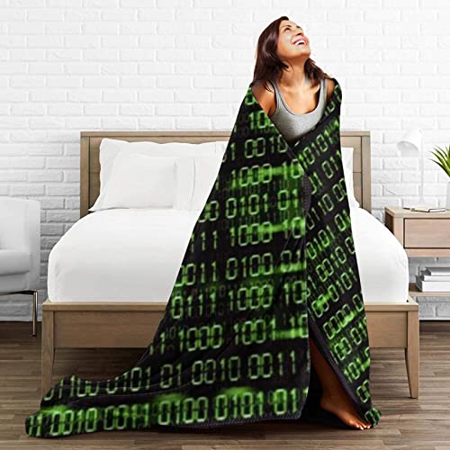 binary code Plush Throw Blanket Travel Blanket 58" x 80" (Large)