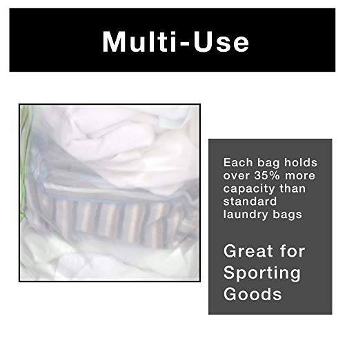 Smart Design Heavy-Duty Laundry Bag – Holds Up to 3 Loads, Jumbo – Laundry Hamper with Handle & Push-Lock Drawstring for Easy Organization and Storage – Laundry Basket Made with Breathable Mesh