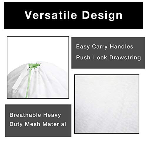 Smart Design Heavy-Duty Laundry Bag – Holds Up to 3 Loads, Jumbo – Laundry Hamper with Handle & Push-Lock Drawstring for Easy Organization and Storage – Laundry Basket Made with Breathable Mesh