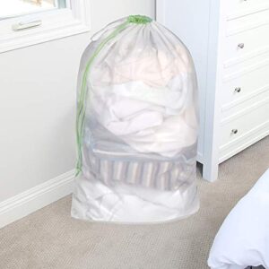 Smart Design Heavy-Duty Laundry Bag – Holds Up to 3 Loads, Jumbo – Laundry Hamper with Handle & Push-Lock Drawstring for Easy Organization and Storage – Laundry Basket Made with Breathable Mesh