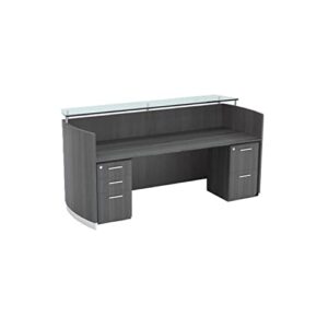 mayline medina series reception station with 1 box/box/file and 1 file/file pedestal,