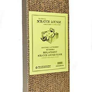 Scratch Lounge Cardboard Cat Scratcher & Lounger with Extra Floor Refill & Catnip - XL 13x22 for Large Cats - Heavy Duty Reversible Durable Bed Lasts 10x Longer Than Conventional Scratchers