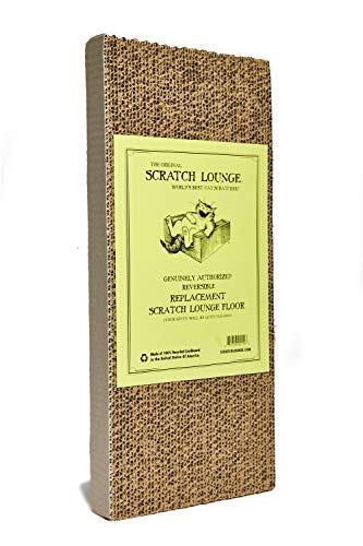 Scratch Lounge Cardboard Cat Scratcher & Lounger with Extra Floor Refill & Catnip - XL 13x22 for Large Cats - Heavy Duty Reversible Durable Bed Lasts 10x Longer Than Conventional Scratchers