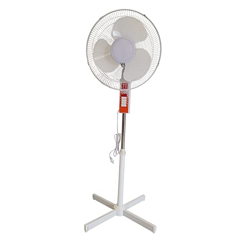 White 16" High Velocity Fan 3-Speed Oscillating Standing Floor Adjustable Height - New Modern Design