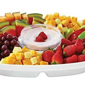 Rubbermaid Party Platter, 4-Piece Value Pack, Clear/Red