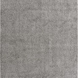 Unique Loom Solid Shag Collection Area Rug (9' x 12' Rectangle, Cloud Gray)