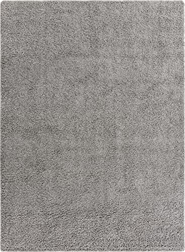 Unique Loom Solid Shag Collection Area Rug (9' x 12' Rectangle, Cloud Gray)