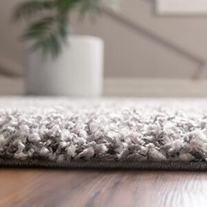 Unique Loom Solid Shag Collection Area Rug (9' x 12' Rectangle, Cloud Gray)