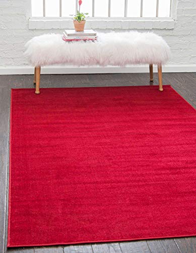 Unique Loom Williamsburg Collection Area Rug - Solid (4' 1" x 6' 1" Rectangle, Burgundy)