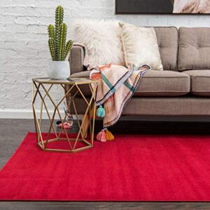 Unique Loom Williamsburg Collection Area Rug - Solid (4' 1" x 6' 1" Rectangle, Burgundy)