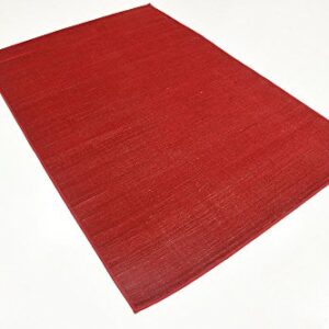 Unique Loom Williamsburg Collection Area Rug - Solid (4' 1" x 6' 1" Rectangle, Burgundy)