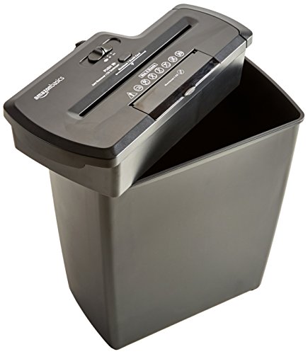 Amazon Basics 8-Sheet Strip-Cut Paper, CD, and Credit Card Shredder