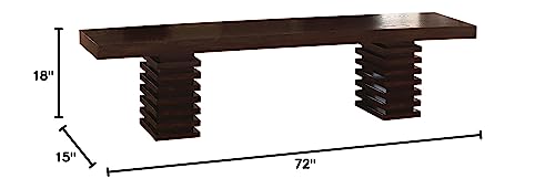 Steve Silver Company Briana Bench, 72" W x 15" D x 18" H, Brown