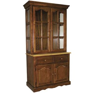 sunset trading keepsake buffet hutch, nutmeg brown and light oak