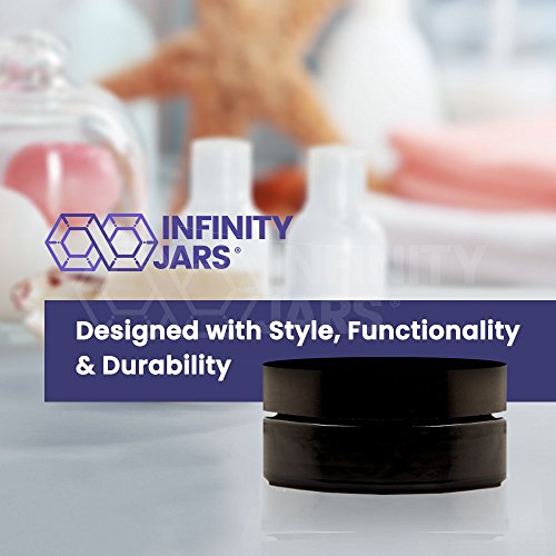 Infinity Jars 100 ml (3.3 fl oz) Cosmetic Style Ultraviolet Refillable Empty Glass Screw Top Jar