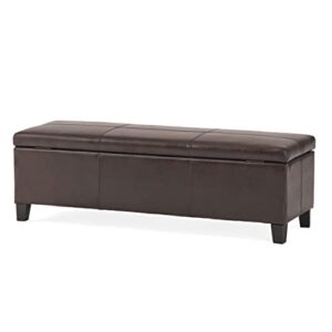 christopher knight home glouster pu storage ottoman, brown