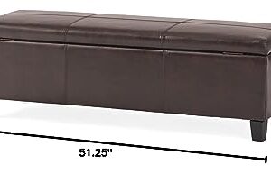 Christopher Knight Home Glouster PU Storage Ottoman, Brown